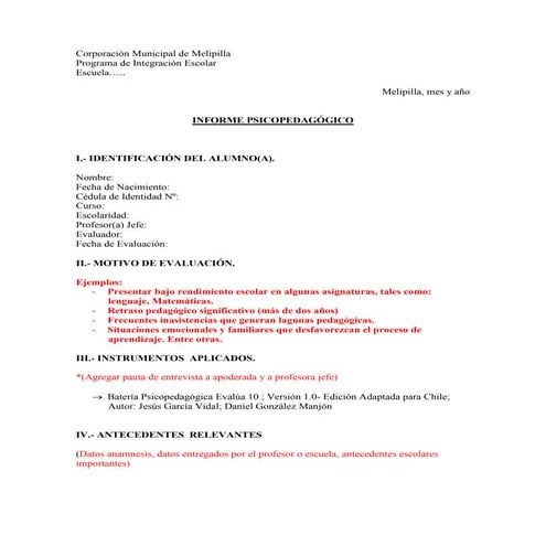 Informe psicológico | PDF