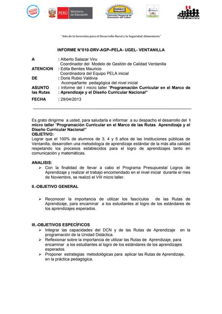 Modelo de informe de actividades | PDF