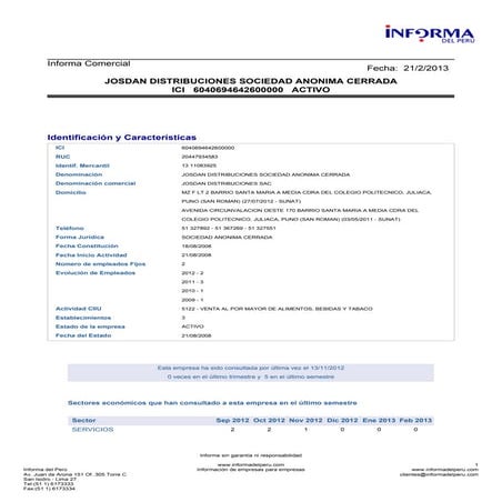 Informe josdan distribuciones | PDF