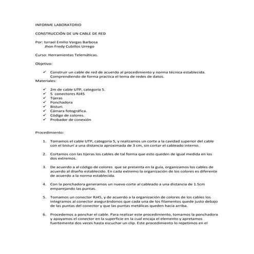 Informe laboratorio | DOCX | Computer Peripherals | Computing