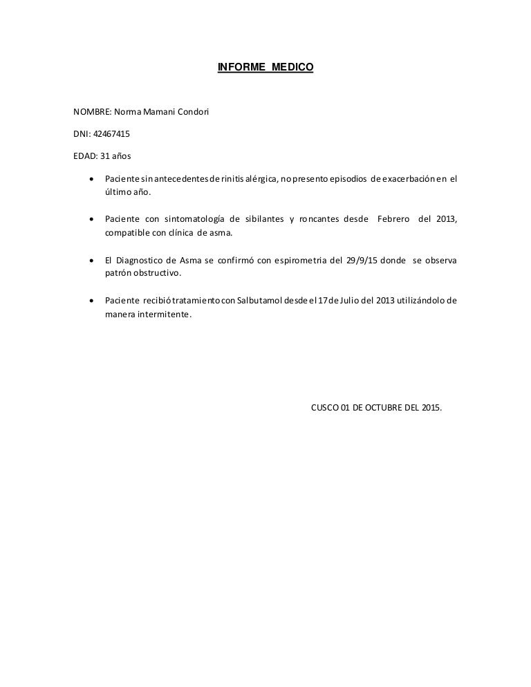 Informe medico