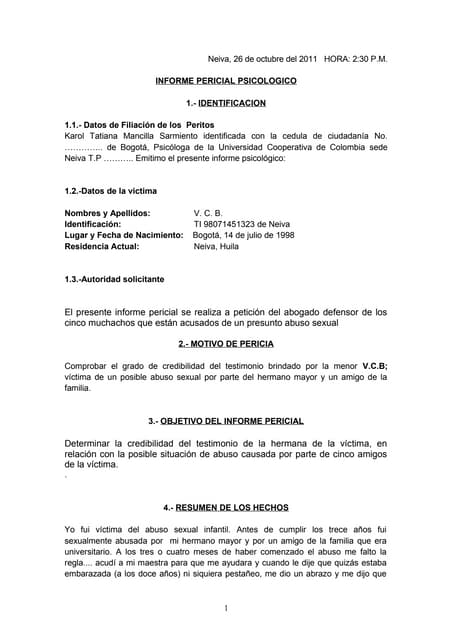 Formato de informe pericial (1) | PDF