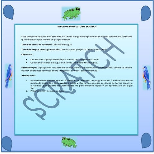 Informe proyecto de scratch | PDF