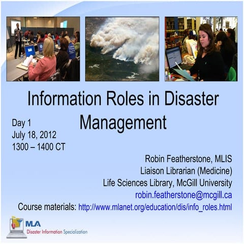 Information Roles in Disaster Management - Part 1 | PPT