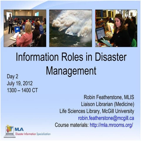 Information Roles in Disaster Management - Part 2 | PPT