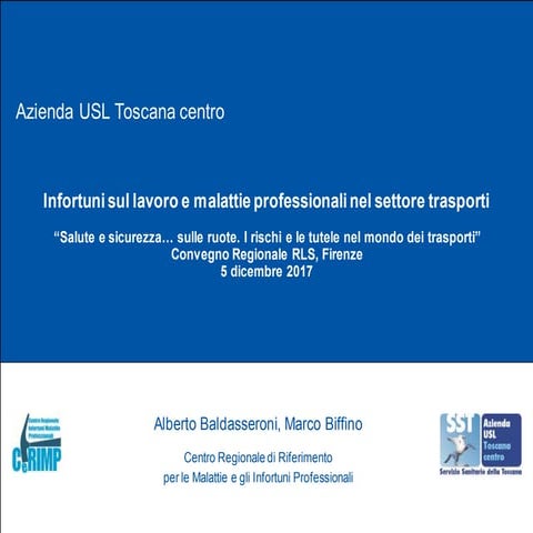 Relazione "Infortuni sul lavoro e malattie professionali nel settore ...