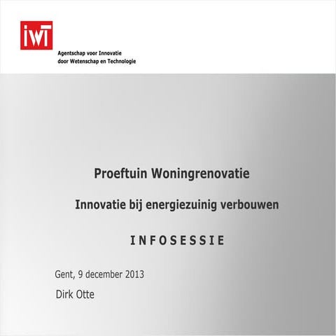 Infosessie presentatie IWT | PPT
