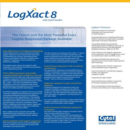 Infosheet logxact-with-cytel-studio | PDF