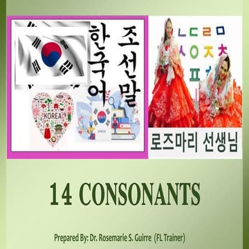 Korean Language: Consonants | PPTX