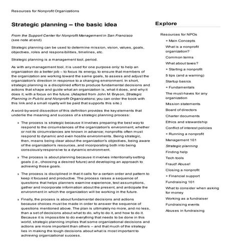 Info strategic planning – the basic idea idealist | PDF