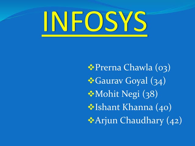 Infosys ppt. | PPTX