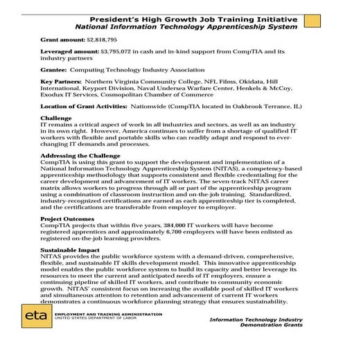 National Information Technology Apprenticeship System | PDF