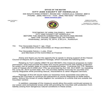 County Mayors' Testimony | PDF