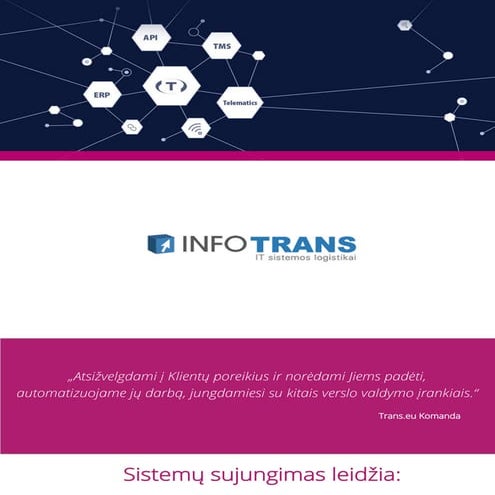 Infotrans sujungimas su Trans.eu