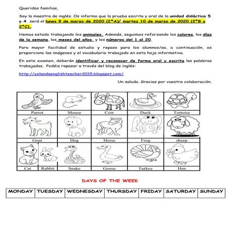 Info unit 5 animals | PDF