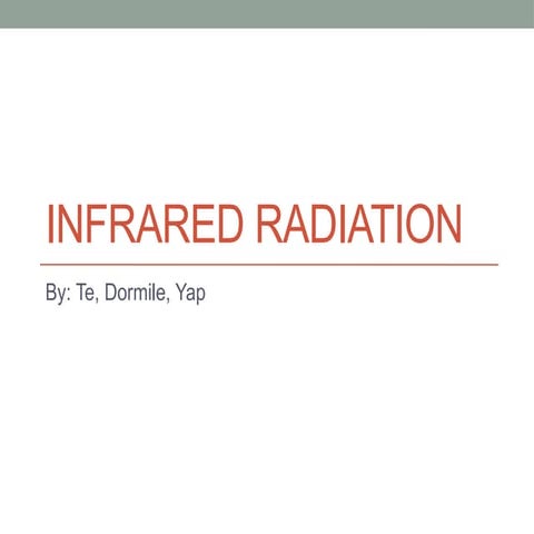 Infrared - Radiation for Science 10 lesson | PPTX