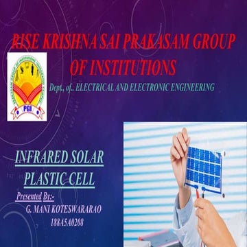 Infrared plastic solar cell | PPTX