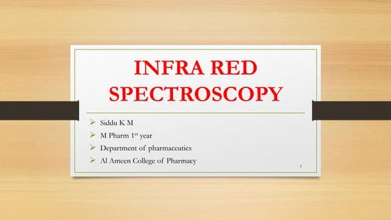 Infrared Spectroscopy | PPTX | Chemistry | Science