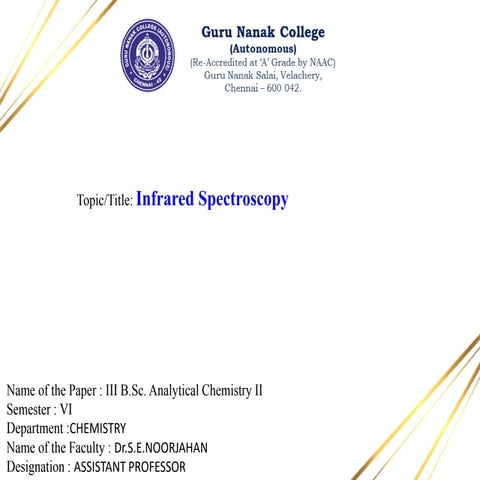 Infrared spectroscopy - IR............... | PDF