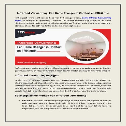 Infrarood Verwarming: Een Game Changer in Comfort en Efficiëntie | PDF