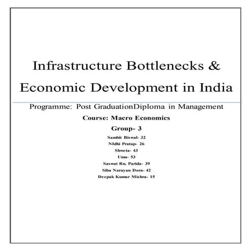 Infrastructure bottleneck in india | DOCX