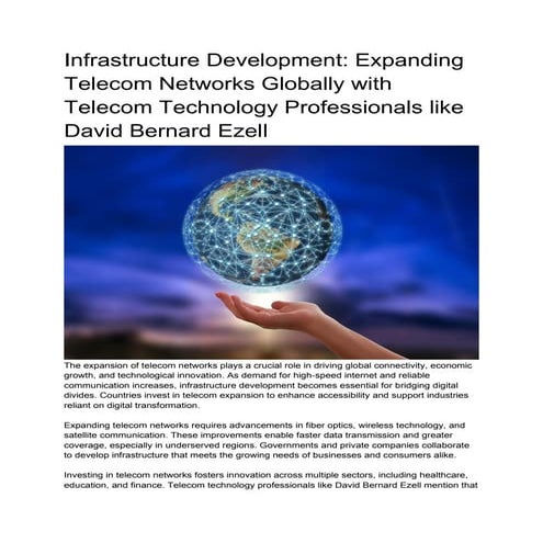 Infrastructure Development: Expanding Telecom Networks Globally with ...