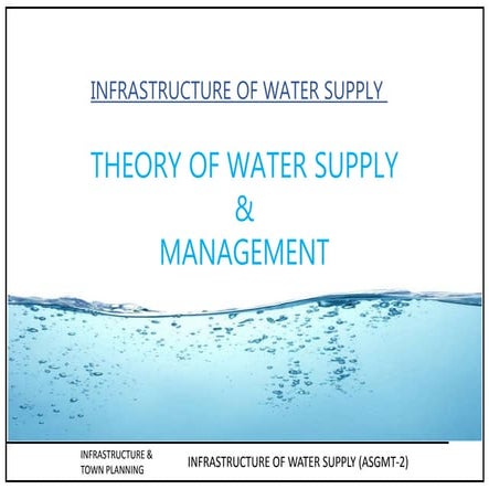 Infrastructure of water supply | PPTX