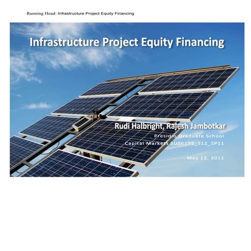 Equity Financing in Infrastructure Sector in India | PPTX