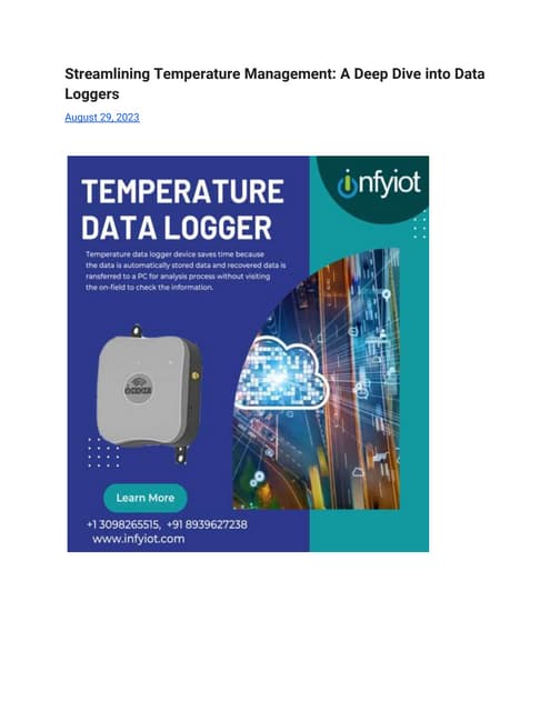 The Role of Data Loggers in Food Safety and Quality Assurance | DOCX