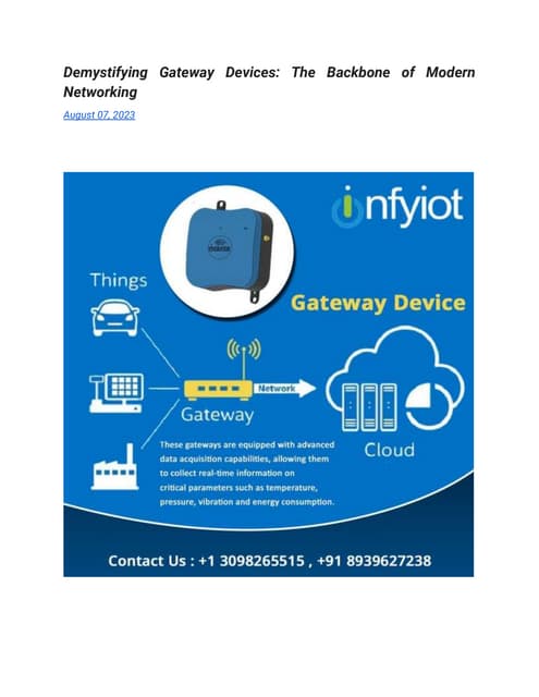 Complete Guide about Gateway Device | PDF