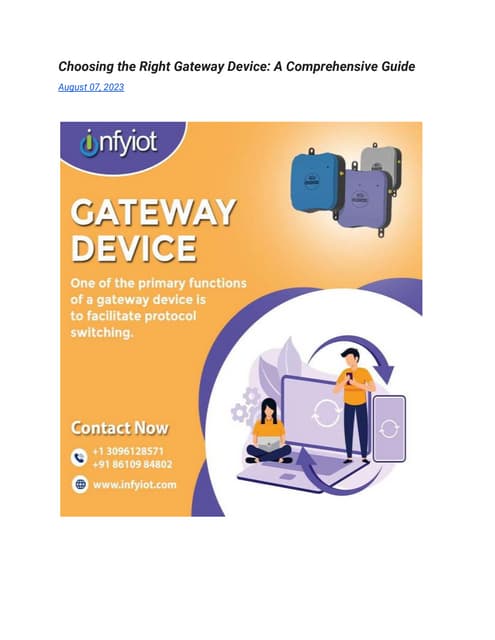 Complete Guide about Gateway Device | PDF
