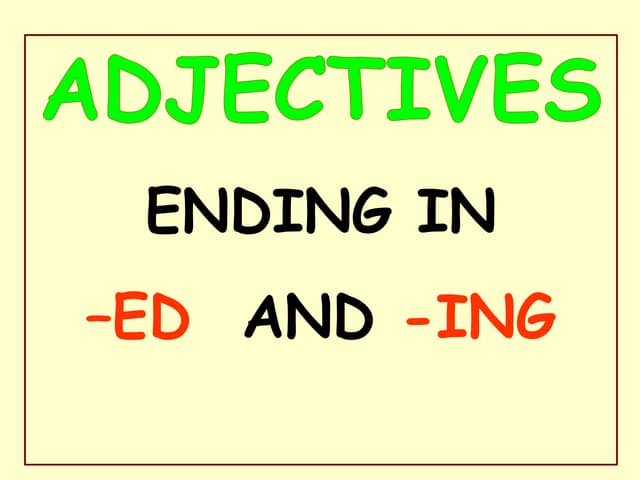 Present and Past Participles as Adjectives | PPTX