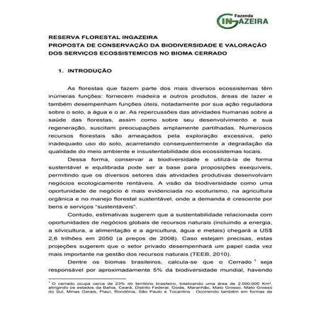 Reserva Florestal Ingazeira - Proposta de Conservação da Biodiversidade ...