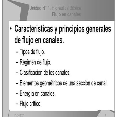 Flujo en canales abiertos | PPTX