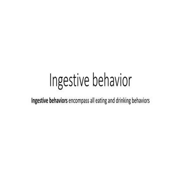 Ingestive behavior | PPT