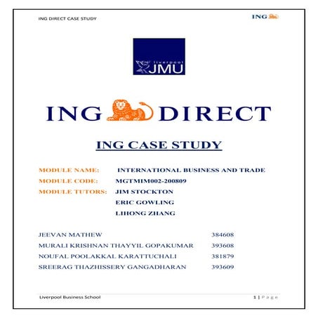 ING Direct Case Study | DOCX