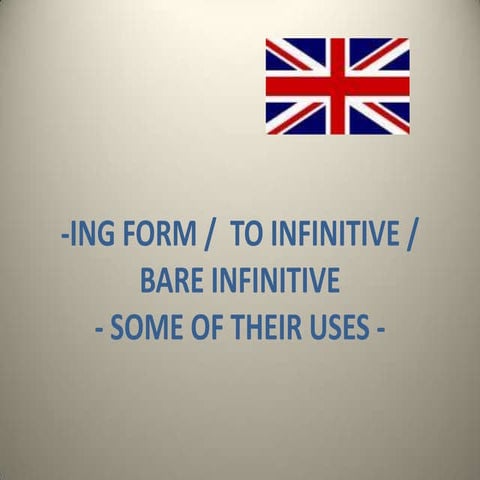 -ING FORM/ TO INFINITIVE/ BARE INFINITIVE | PPTX