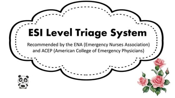 The Emergency Severity Index | PPTX | First Aid | Injuries