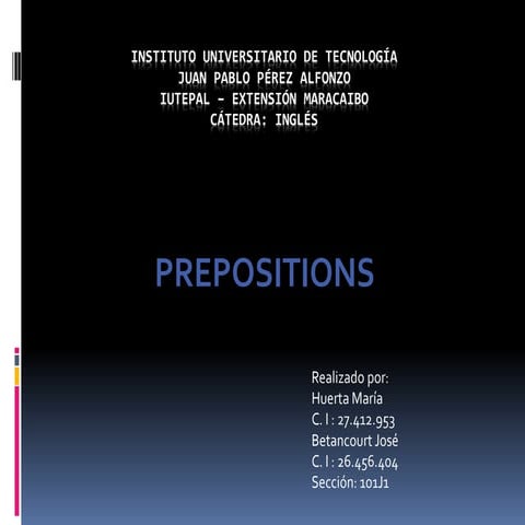 Preposiciones | PPTX