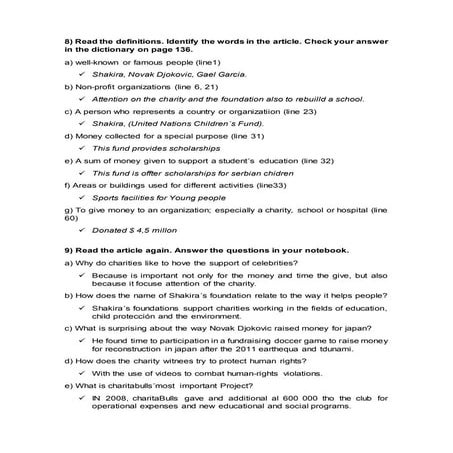 Reading comprehension 1 chapter 5 texts with thir answers | PPT