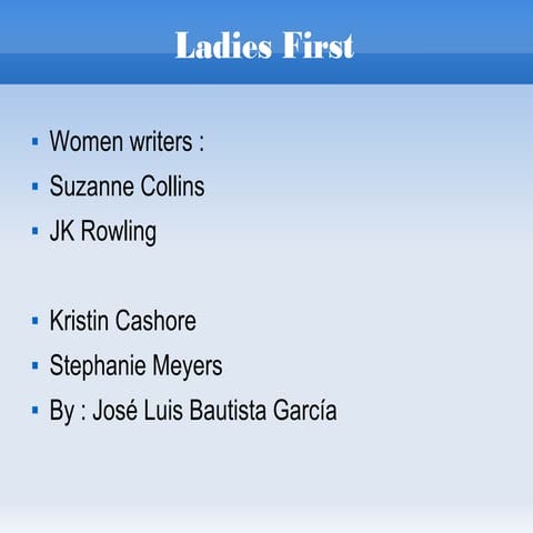 Ladies First | PPT