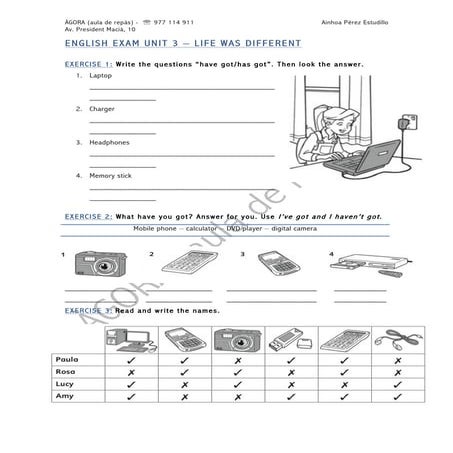 Inglés - UNIT 3 (Life was different) | PDF