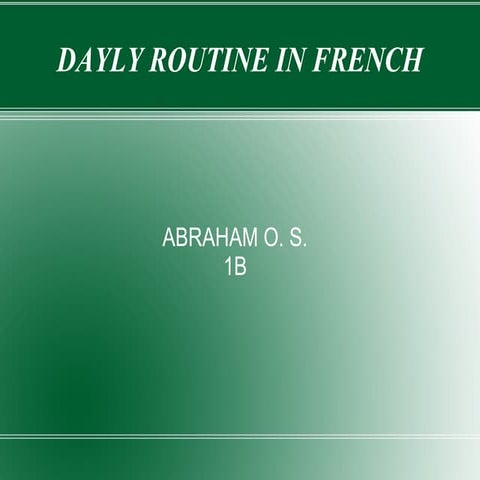 Daily routine in France | PPT
