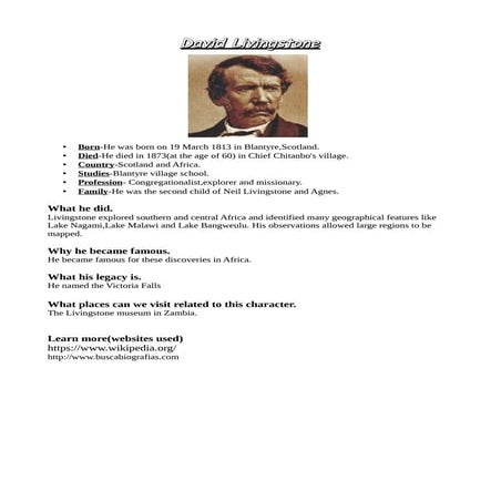 David Livingstone | PDF