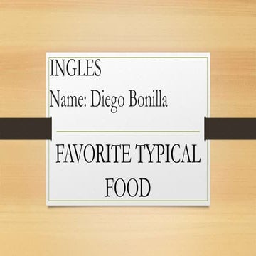 Ingles typical food | PPTX