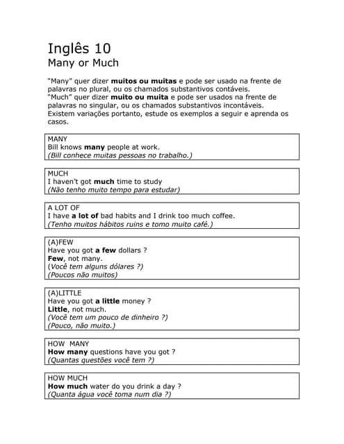 Quantifiers: Some x Any; How much x How many | PPT
