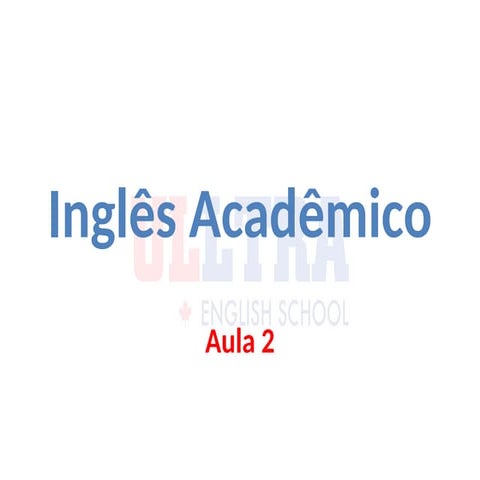 Inglês Acadêmico Aula 2 Simple Past Pptx