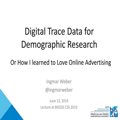 Digital Trace Data for Demographic Research | PPT