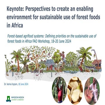Keynote: Perspectives to create an enabling environment for sustainable ...