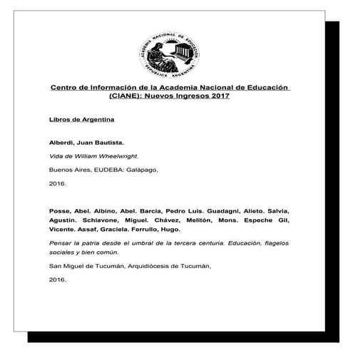 Bibliografía sobre comprensión lectora del CIANE | DOC